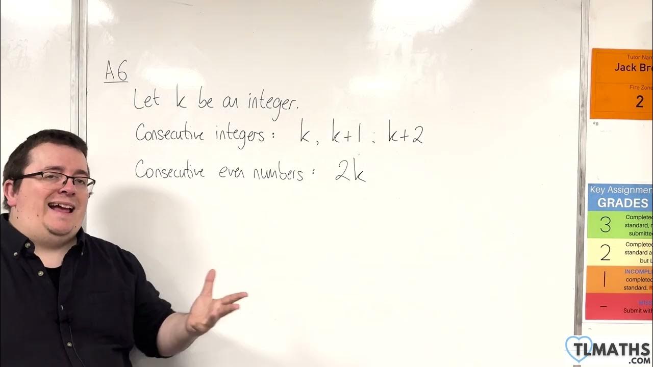 Gcse Maths A6h 14 Consecutive Integers Evens Odds Youtube