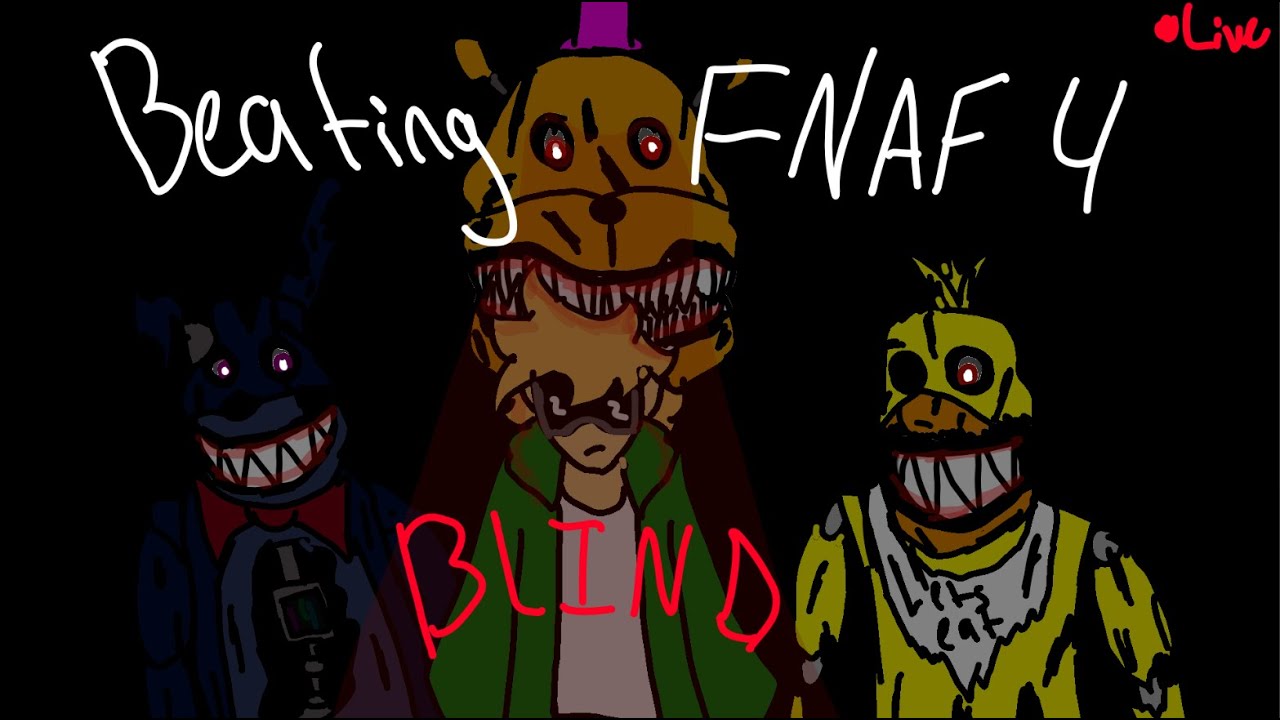 Playing FNAF 4 20/20/20/20 MODE BLINDFOLDED (LIVE!!!) - YouTube