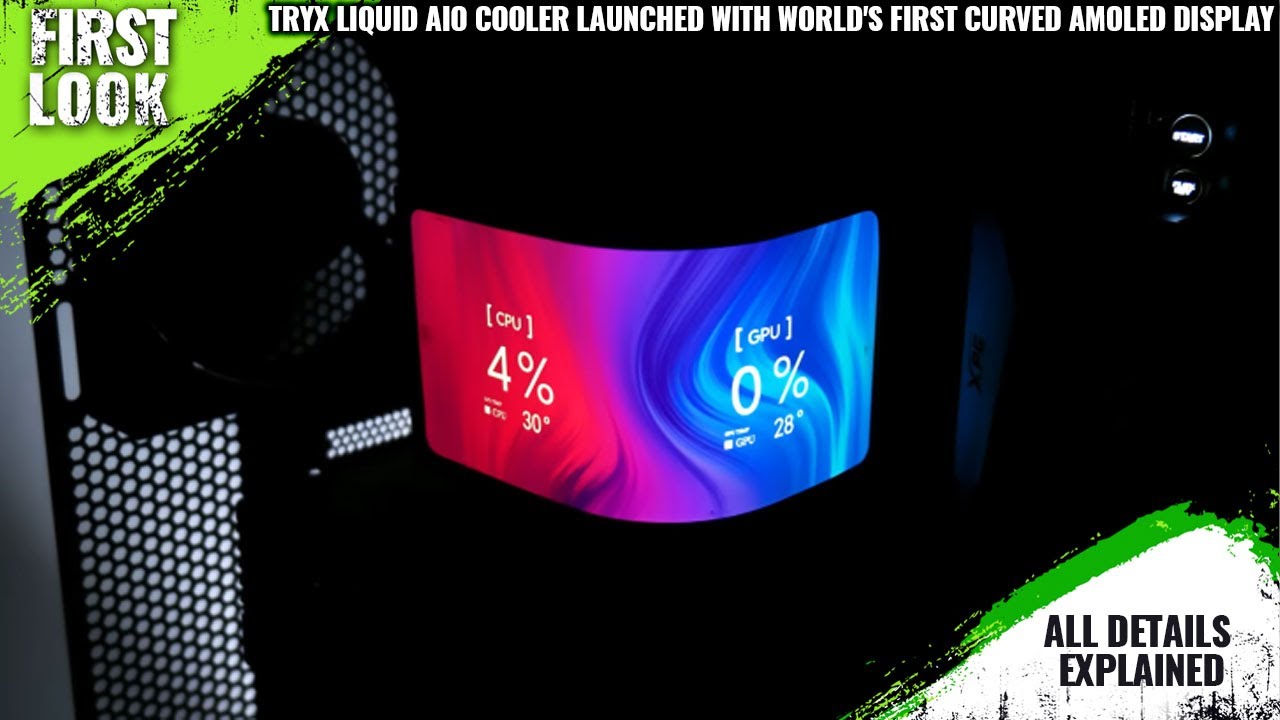 Tryx Panorama Series Liquid Cooler Launched With Worlds First Curved Amoled Display Youtube