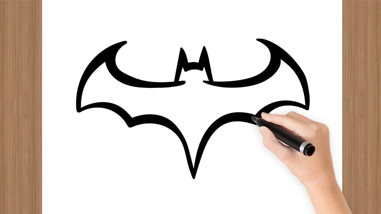 Como Dibujar El Logo De Batman Youtube