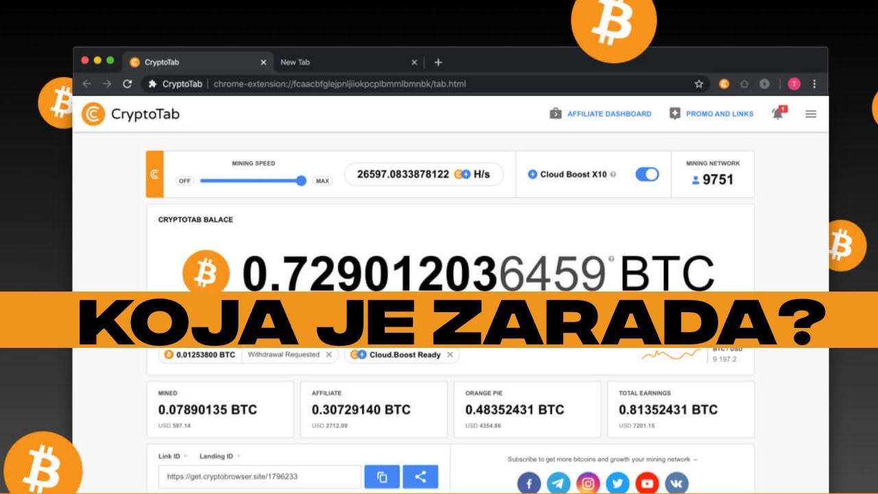 🔥 RUDARENJE KRIPTOVALUTA ZARADA | CRYPTOTAB | Kako Besplatno Rudariti ...