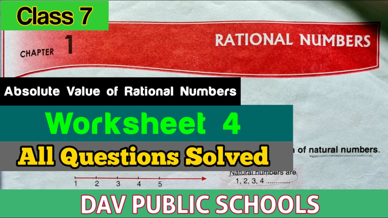 DAV Class 7 Maths Chapter 1 Worksheet 4 All Questions Solved YouTube DAV Class 7 Maths Chapter 1 Worksheet 4 All Questions Solved YouTube