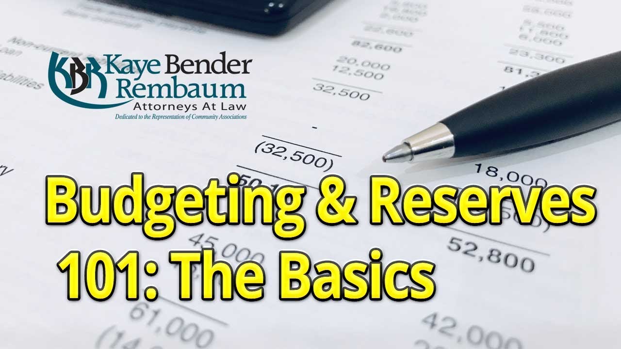 Budgets and Reserves 101: The Basics - YouTube