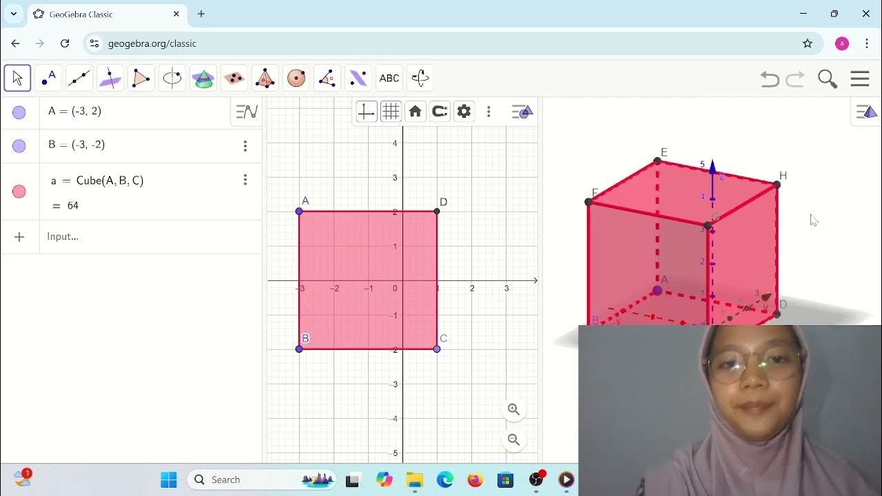 Tutorial Membuat Bangun Ruang Kubus Menggunakan Aplikasi Geogebra - YouTube