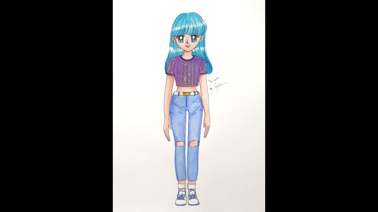 Gambar Sketsa Kartun Cewek