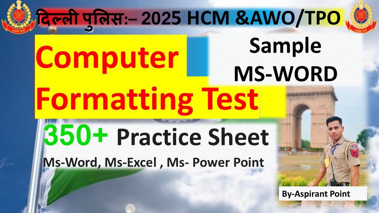 AWO/HCM COMPUTER FORMATTING TEST! SAMPLE TEST MS-WORD 1 , 350 ...