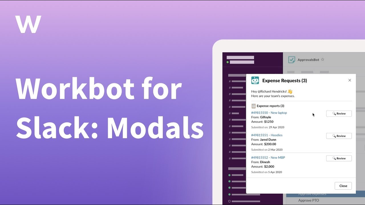 Modals | Workbot for Slack - YouTube