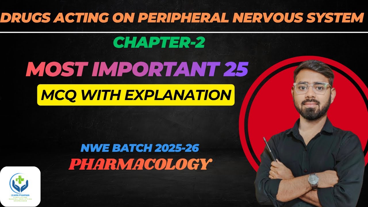 Drugs Acting on Peripheral Nervous System Important 25 MCQ With ...