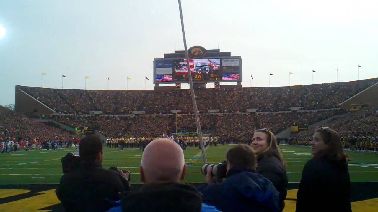 Ohio st vs iowa national anthem fly over - YouTube