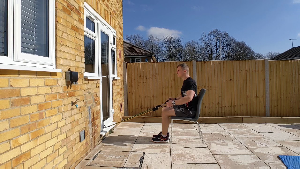 Resistance Band Seated Back Row (low pulley) Team RA Fitness - YouTube