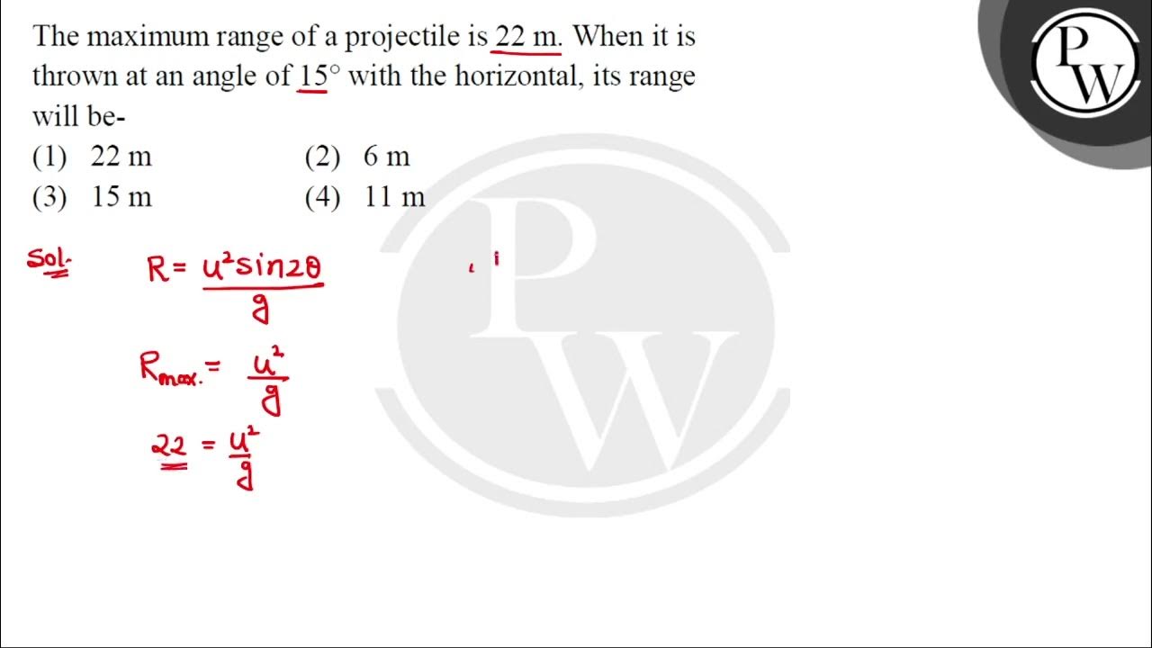 The maximum range of a projectile is \( 22 \mathrm{~m} \). When it is thrown at angle of ...