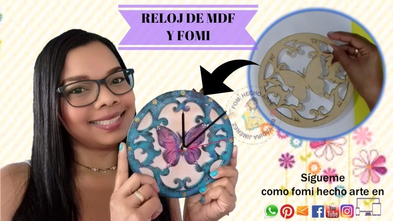 RELOJ CON MDF Y FOMI⏰COMO HACER NUESTRO PROPIO RELOJ🕒 FOMI HECHOA RTE ...