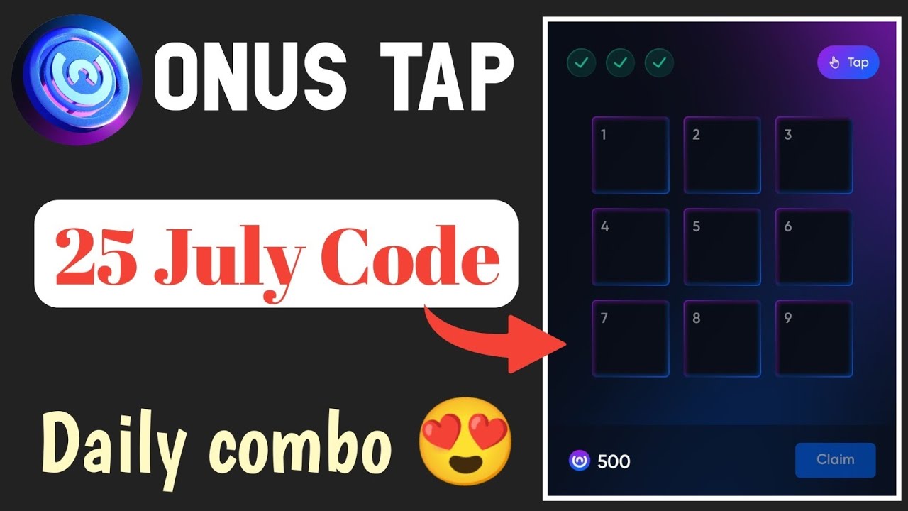 Onus daily code 25 july || Daily Code Onus Tap Tap || Onus Tap Tap Airdrop 🔥🔥 - YouTube