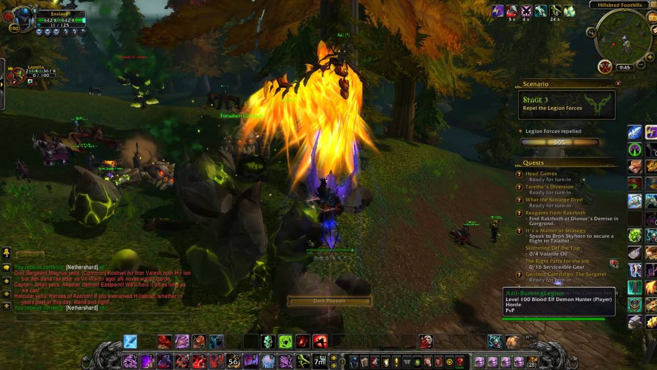World of Warcraft : Legion Invasion in Hillsbrad Foothils - YouTube