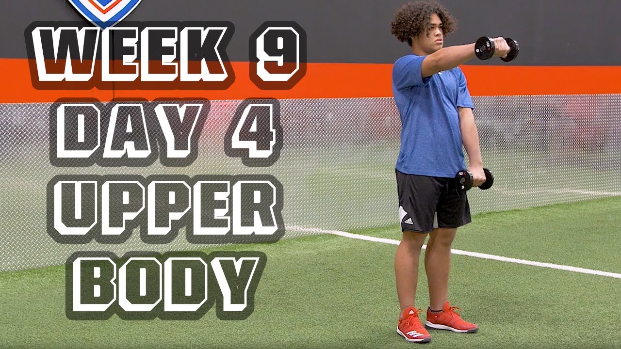Offseason Football Workout Program: Upper Body | Week 9 Day 4 - YouTube