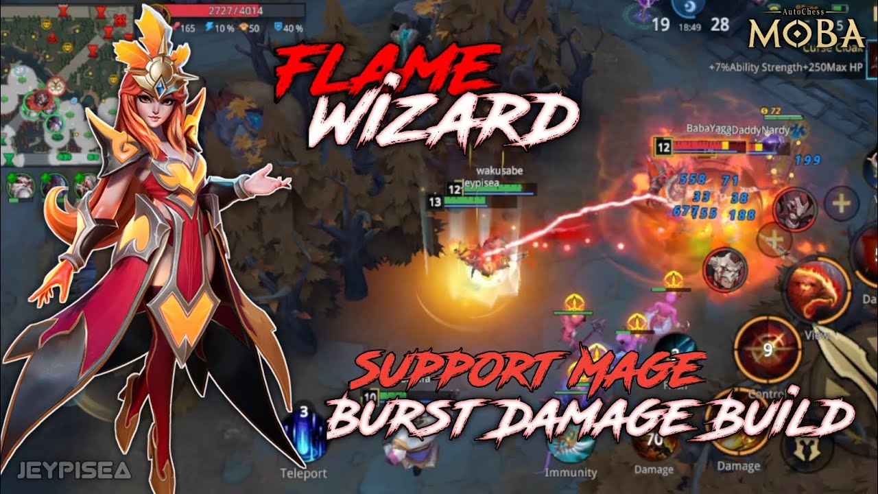 Outplaying the Enemy!! [ Flame Wizard Gameplay ] Support Mage Burst Damage Build - AutoChess ...