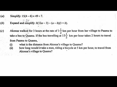 BECE 2023 Math paper 2 Question 2 - YouTube