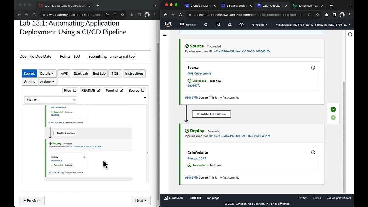 AWS Academy Cloud Developing Lab 13.1: Automating Application ...