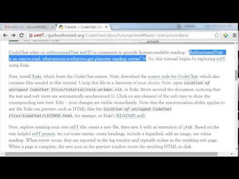 CodeChat tutorial part 2: basic reStructuredText - YouTube