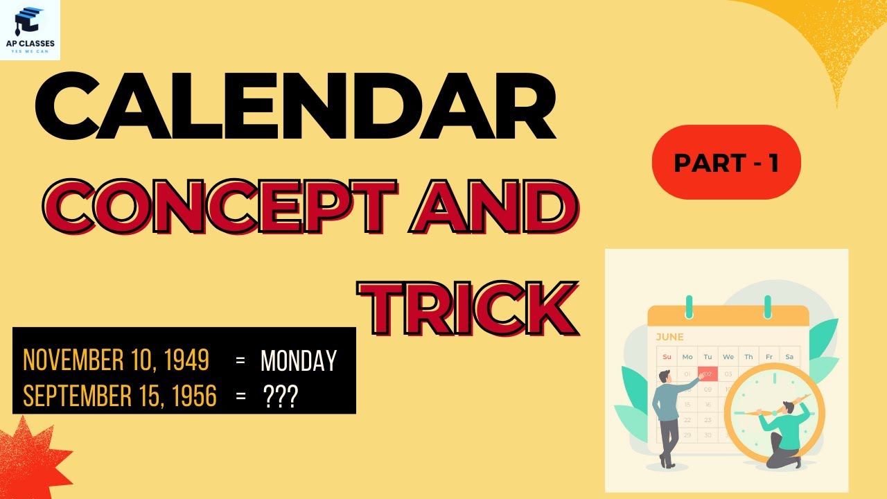 How to solve Calendar Question | Part 1 | Calendar concept and trick ...