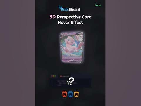Mystic Effects #1: 3D Perspective Card Hover Effect In #html , #css & #javascript 🧙🏻‍♂️🎮 - YouTube