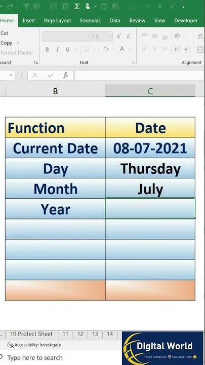 MS EXCEL Tricks & Tips 2021/Date Functions #shorts #computer #MSEXCEL - YouTube