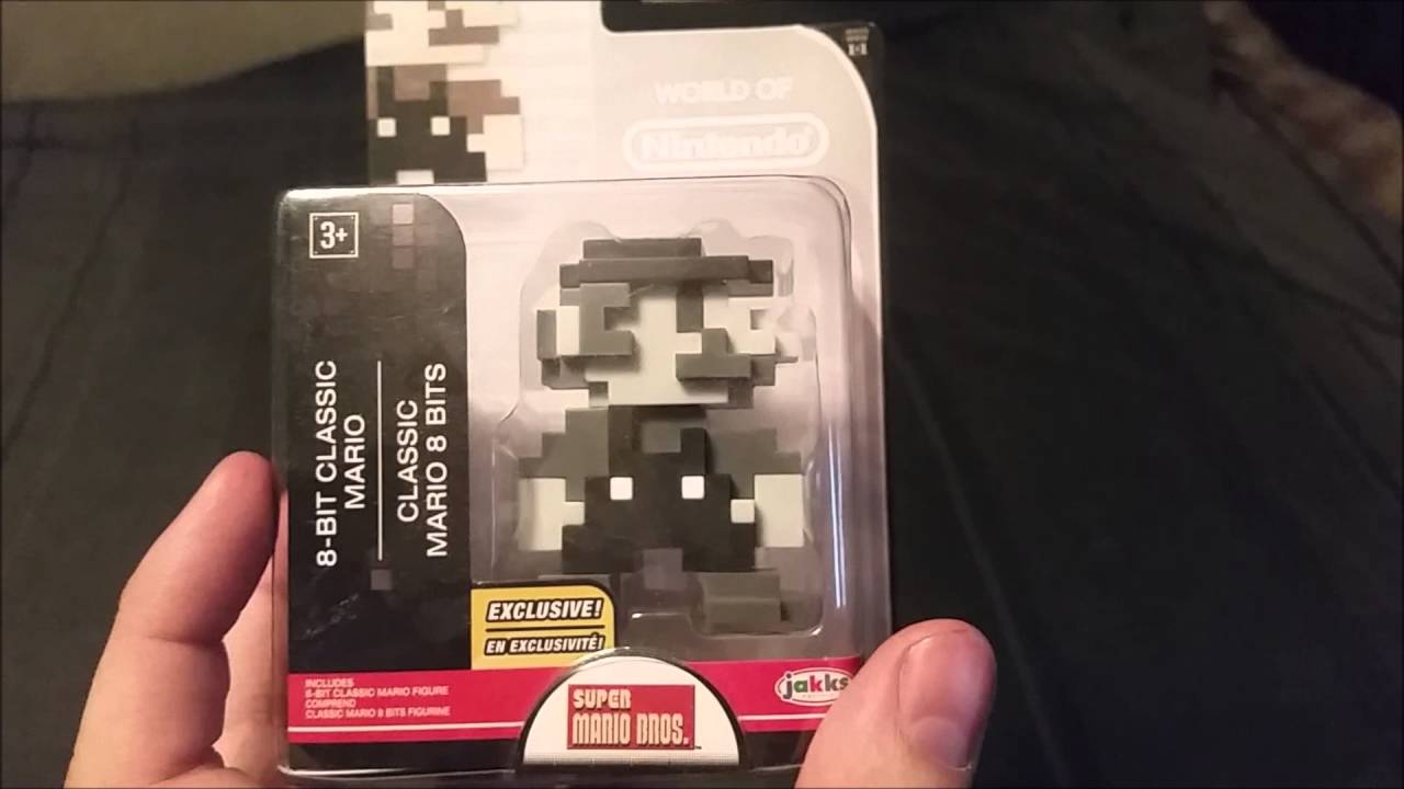 8 Bit Black and White Classic Mario World of Nintendo Figure - YouTube