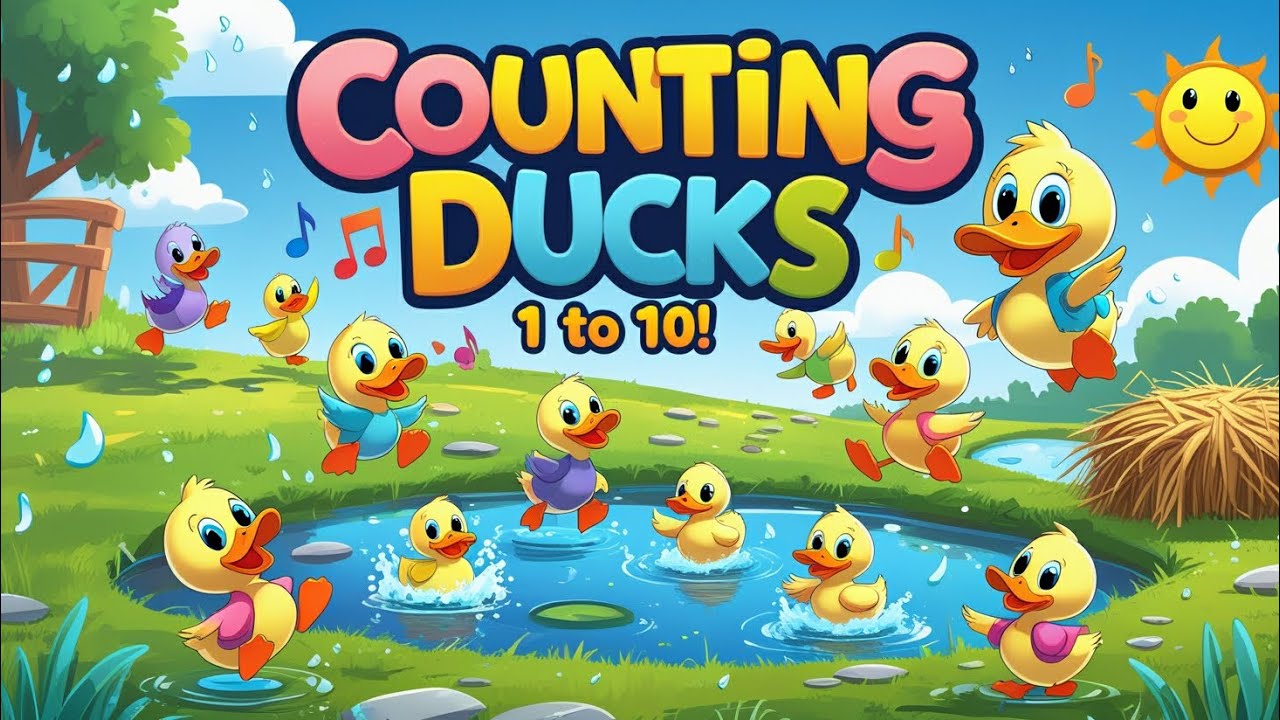 Counting Ducks 1 to 10 | Fun Nursery Rhyme for Kids | Learn Numbers ...