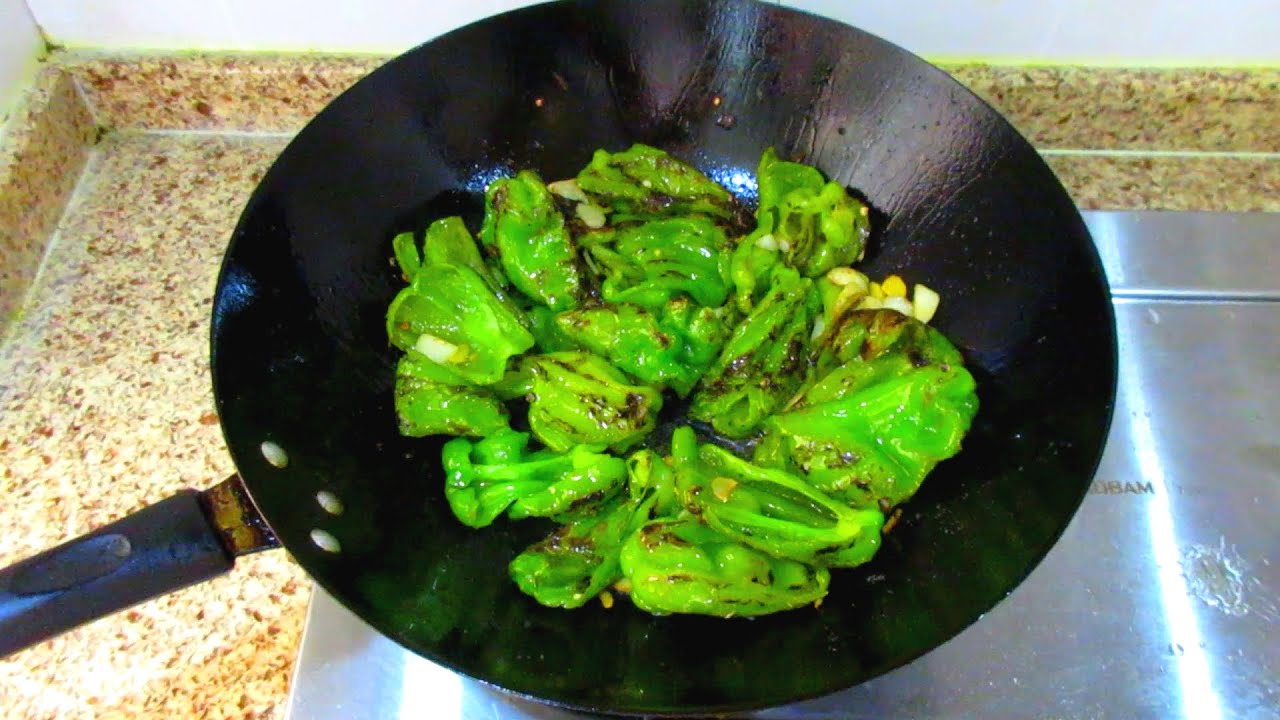 虎皮青椒 - Tiger skin green peppers - Chinese cooking videos #chinesefood # ...