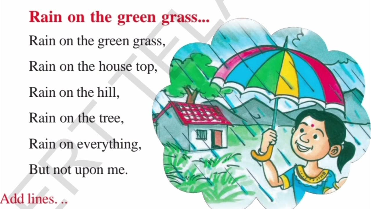 Rain on the green grass..poem||2nd class English||TS syllabus||page no ...