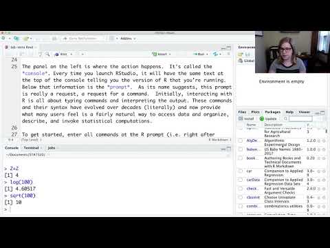Introduction to R and RStudio (STAT 320, lab-EDA video 1 of 2) - YouTube