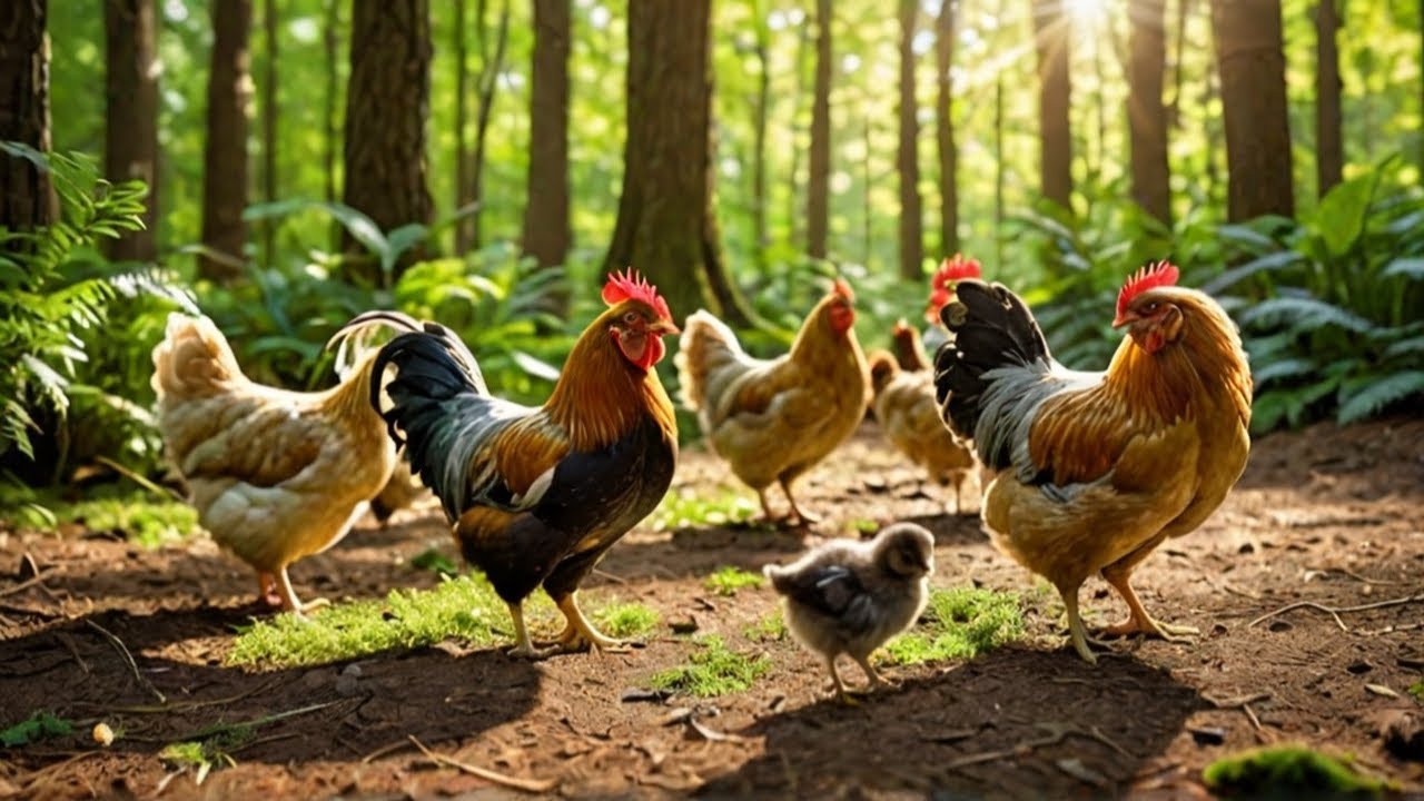 🐔🍃 Free-Range Chickens Snack on Forest Goodies - YouTube