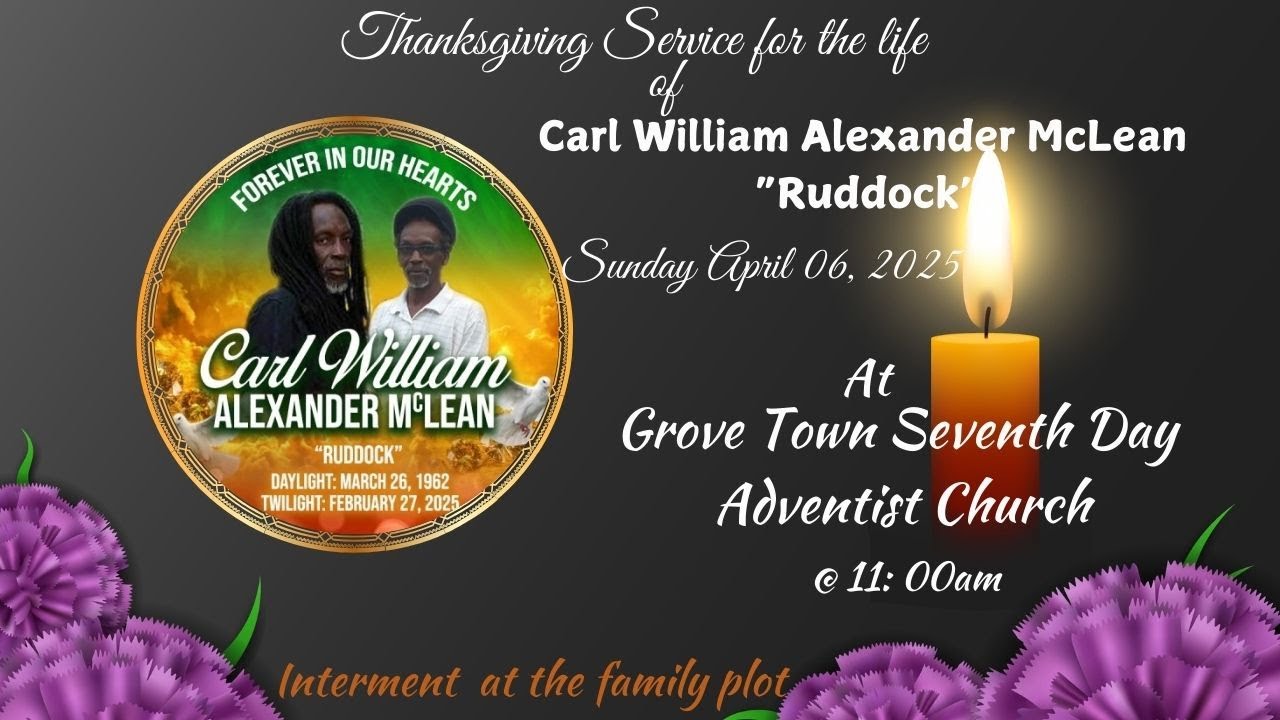Carl William Alexander McLean " Ruddock" Thanksgiving Service ( Grove ...