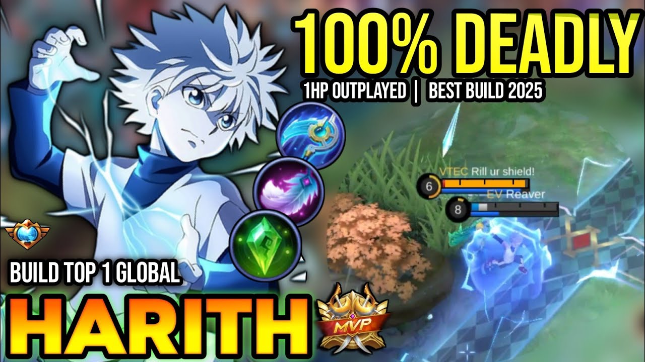 1HP OUTPLAY! HARITH BEST BUILD 2025 | BUILD TOP 1 GLOBAL HARITH ...