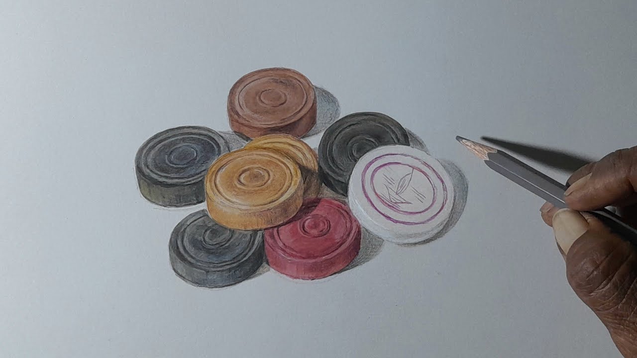 Hyper Realistic Carrom coins drawing l Hyper realistic drawing - YouTube