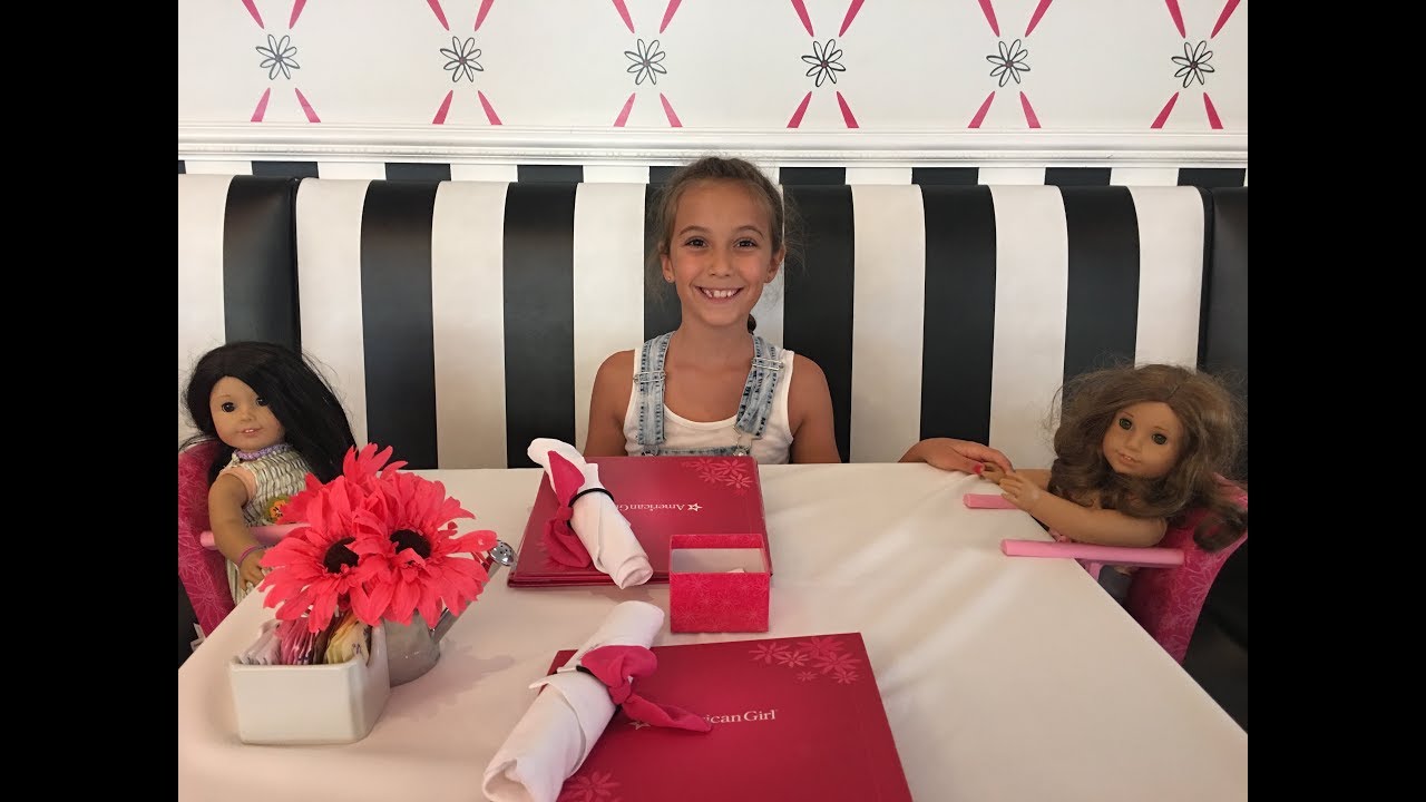 Mallory Grace is 8 hits the American Girl Store - YouTube