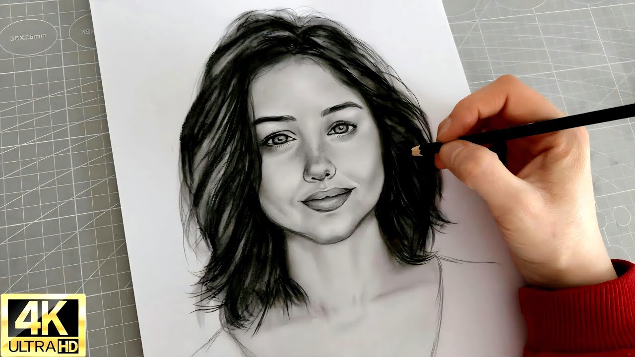 How to draw an easy portrait? Easy portrait drawing tutorial step by ...