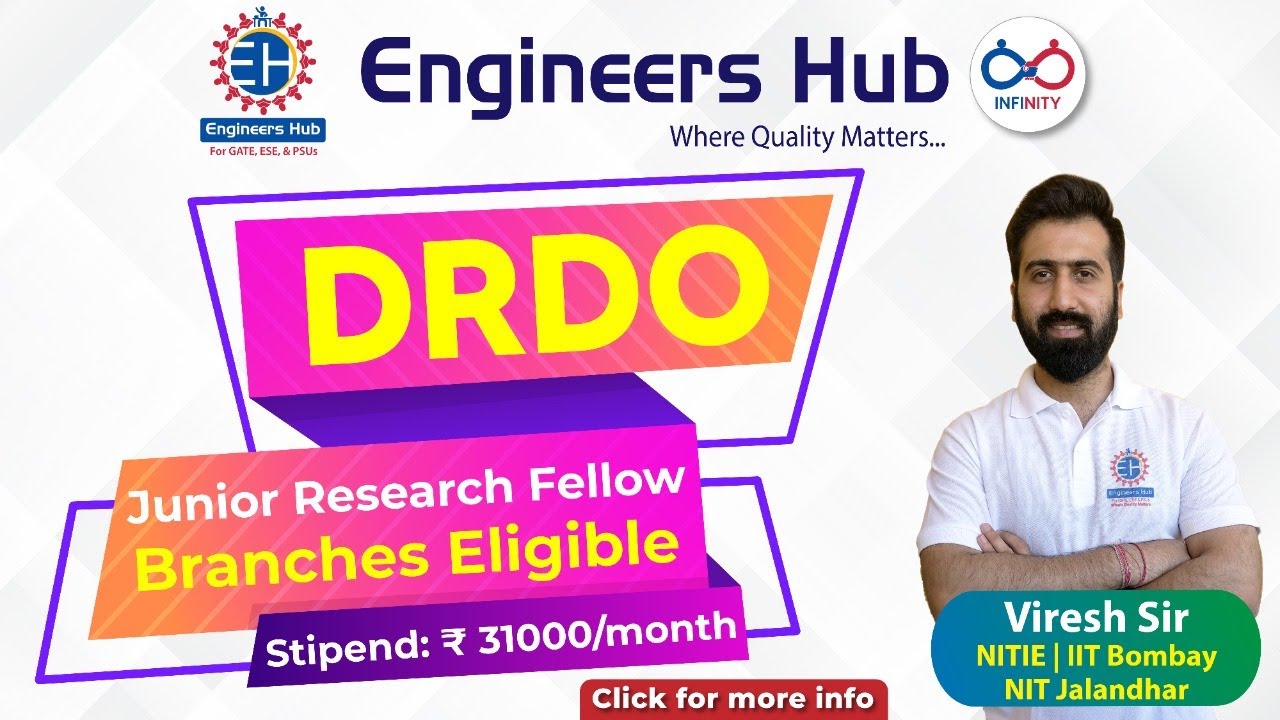 DRDO || JRF || Stipend: Rs.31000 per month - YouTube