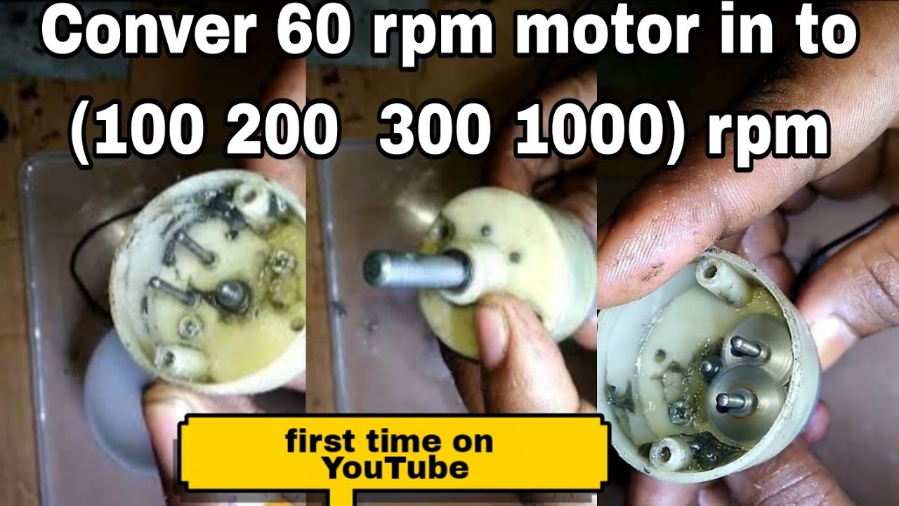 Convert 60 rpm motor into 100rpm 200 rpm 400 rpm 1000 rpm किसी भी gear ...