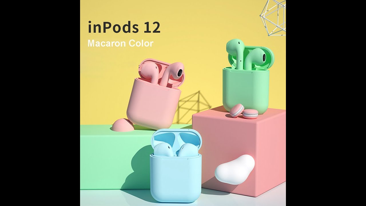Безжични слушалки inpods 12, Bluetooth 5.0, Тъч контрол, 5 цвята - YouTube