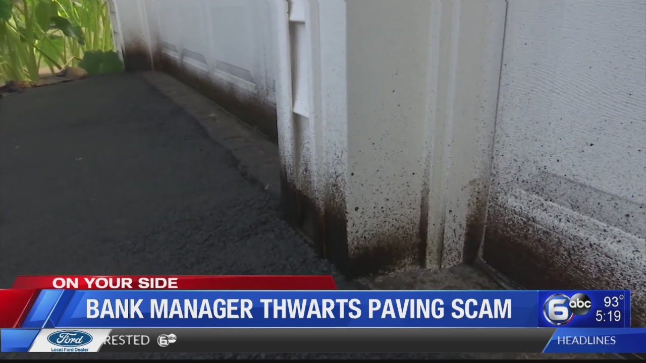 Bank manager thwarts paving scam - YouTube
