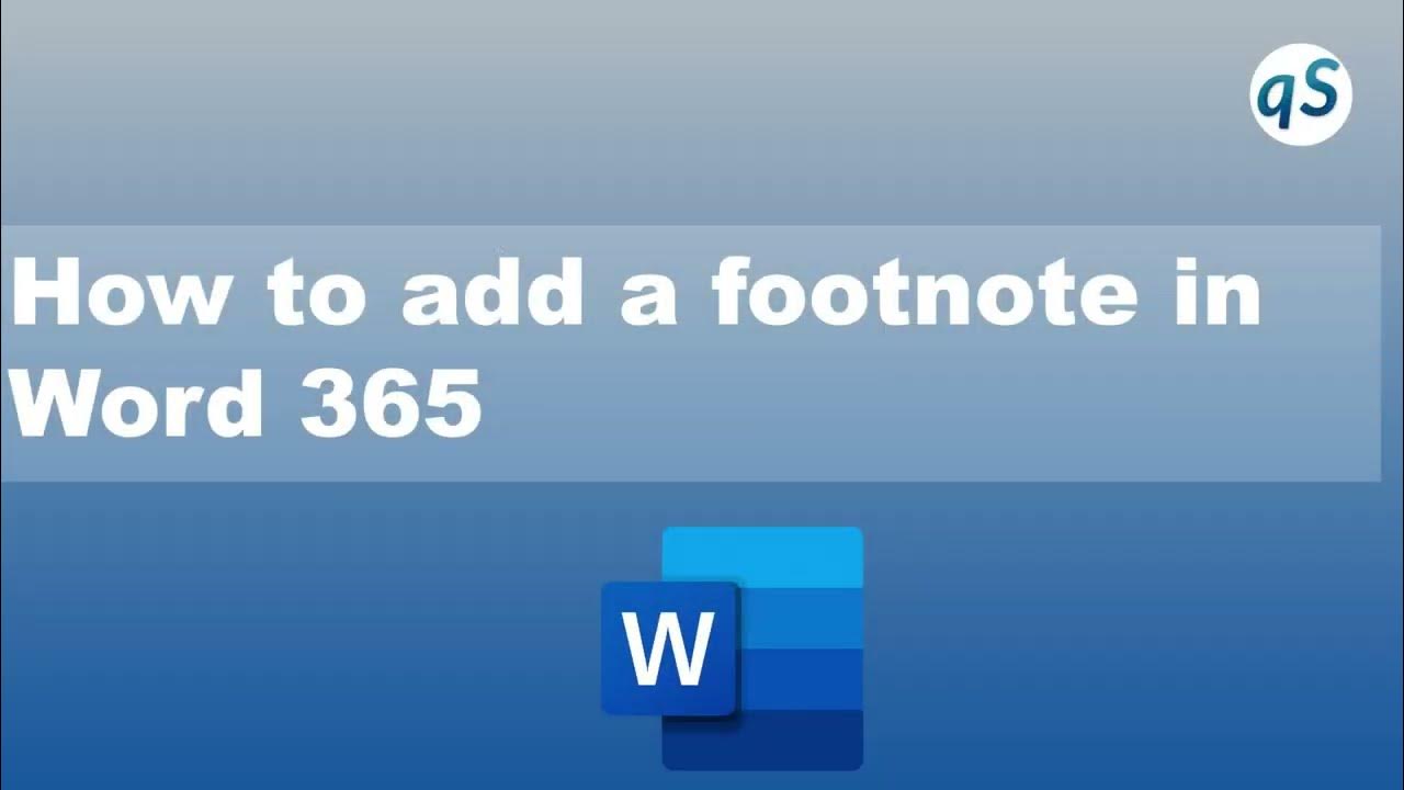 How to Add a footnote in Word 365 - YouTube