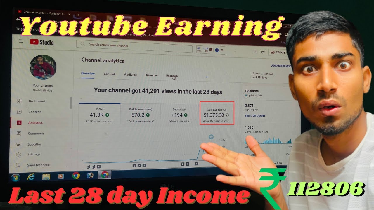 YouTube Earning Reality: Last 28 Days Earning ₹1,12,000 | Unlock Your ...