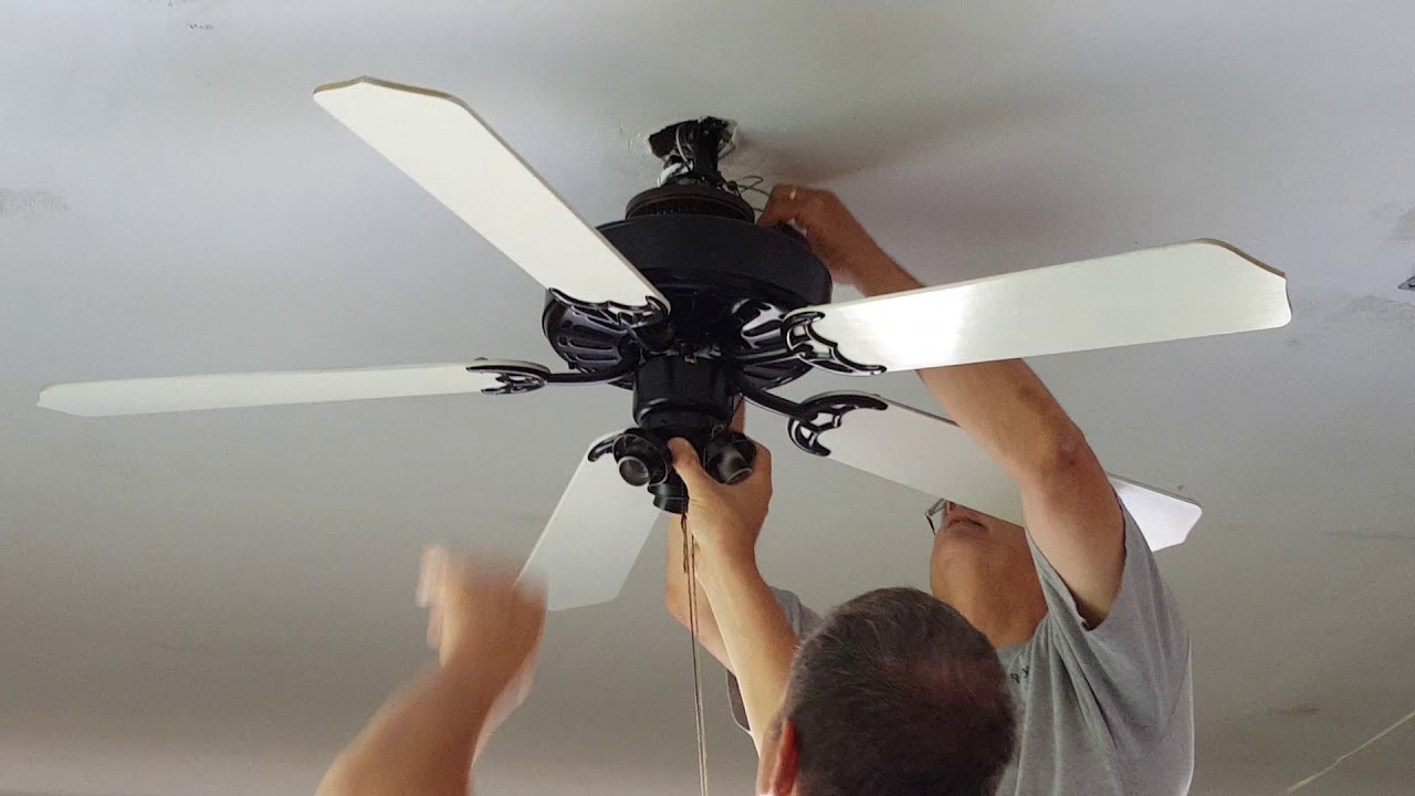 John "fixing" a ceiling fan. - YouTube