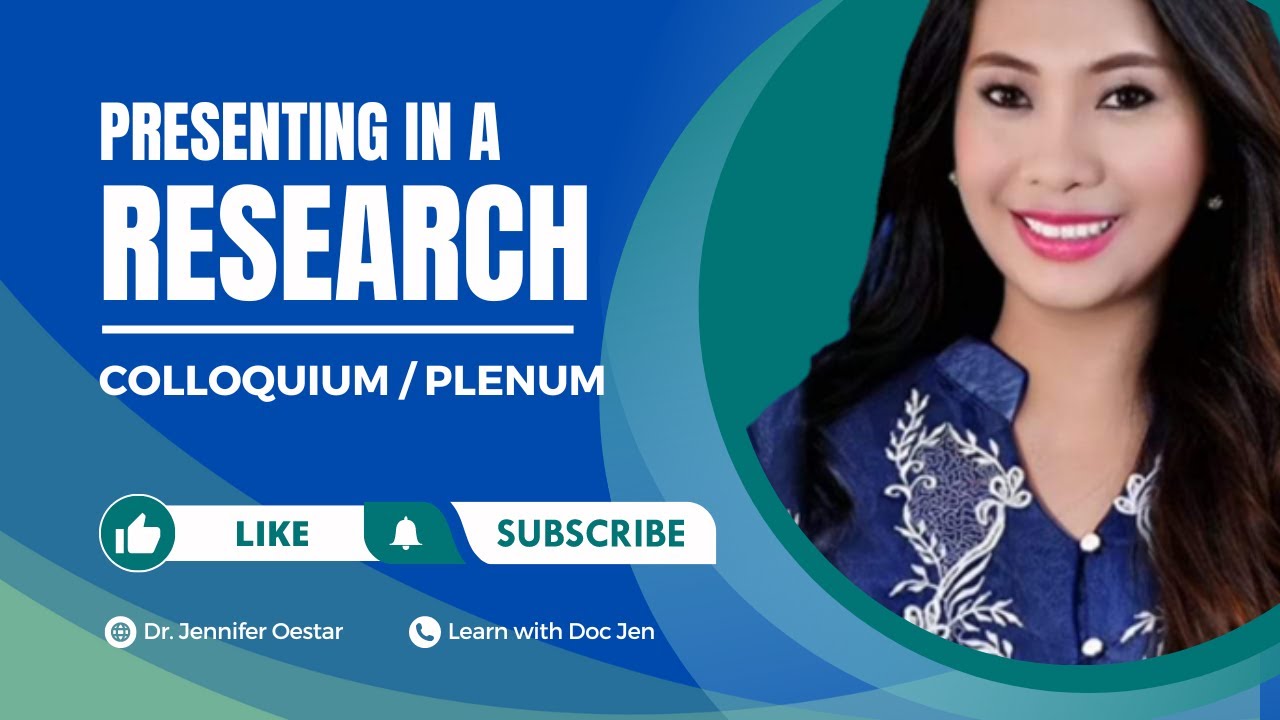 Sample Oral Presentation for a Research Colloquium/Plenum & get Best ...