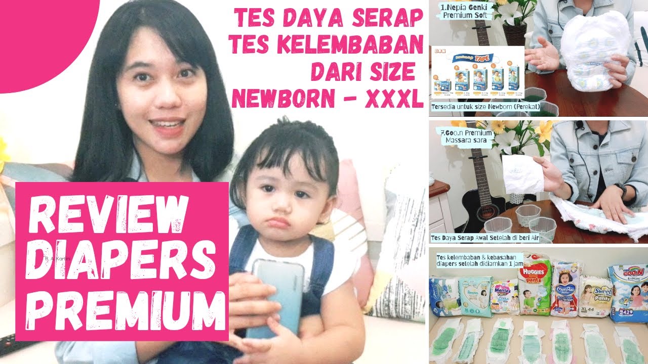 REVIEW DIAPERS PREMIUM NEWBORN || NEPIA GENKI PAMPERS MERRIES HUGGIES ...