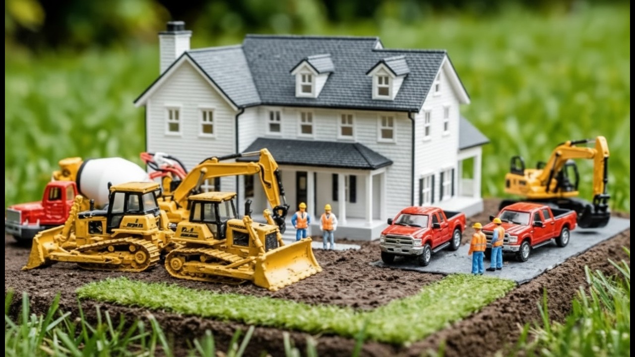 Mini Construction Site – Building a Modern American Family Mansion ...