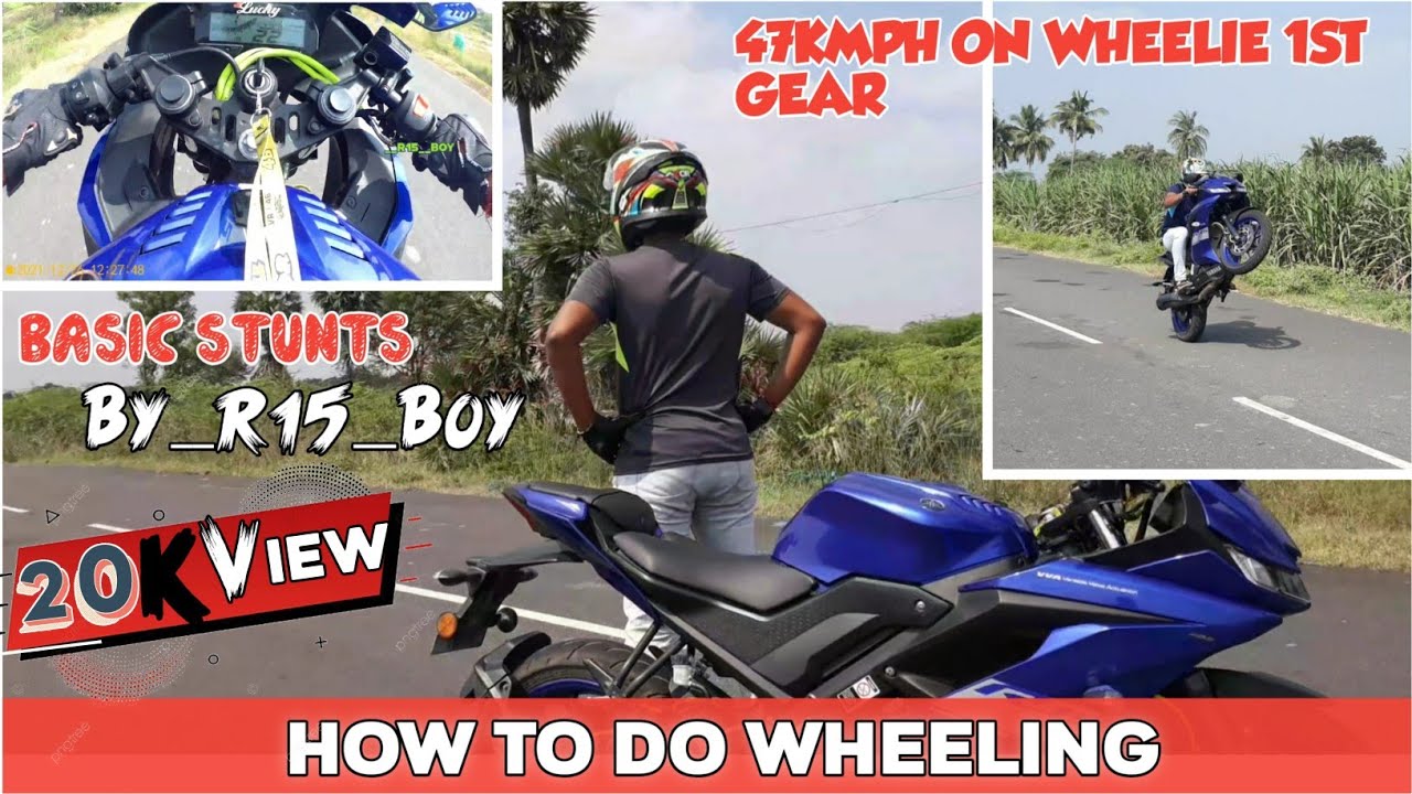 How to do wheeling in r15 v3🌈💙||for beginners 💌||stoppie ||safety 💯# ...