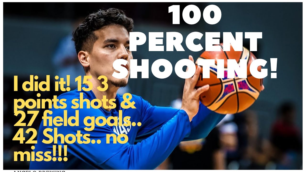 100 PERCENT BASKETBALL SHOOTING PRACTICE! : 15 3-PTS SHOTS, 27 F.G., A ...