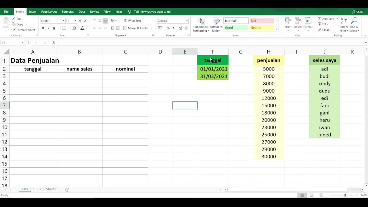 0002 EXCEL 2 Membuat 1000 data DUMMY (RANDBEETWEN, INDEX, COUNTA) - YouTube